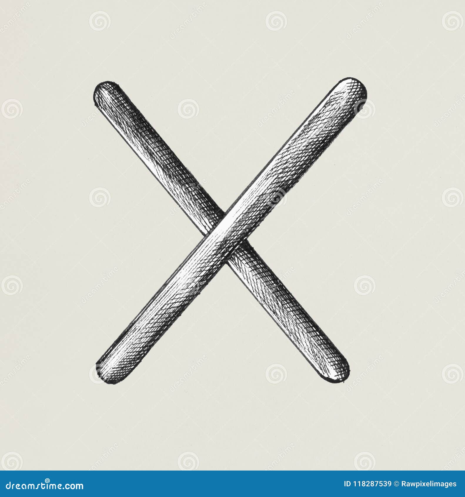 Hand Drawn Wrong Cross Illustration Stock Image - Image of drawn ...