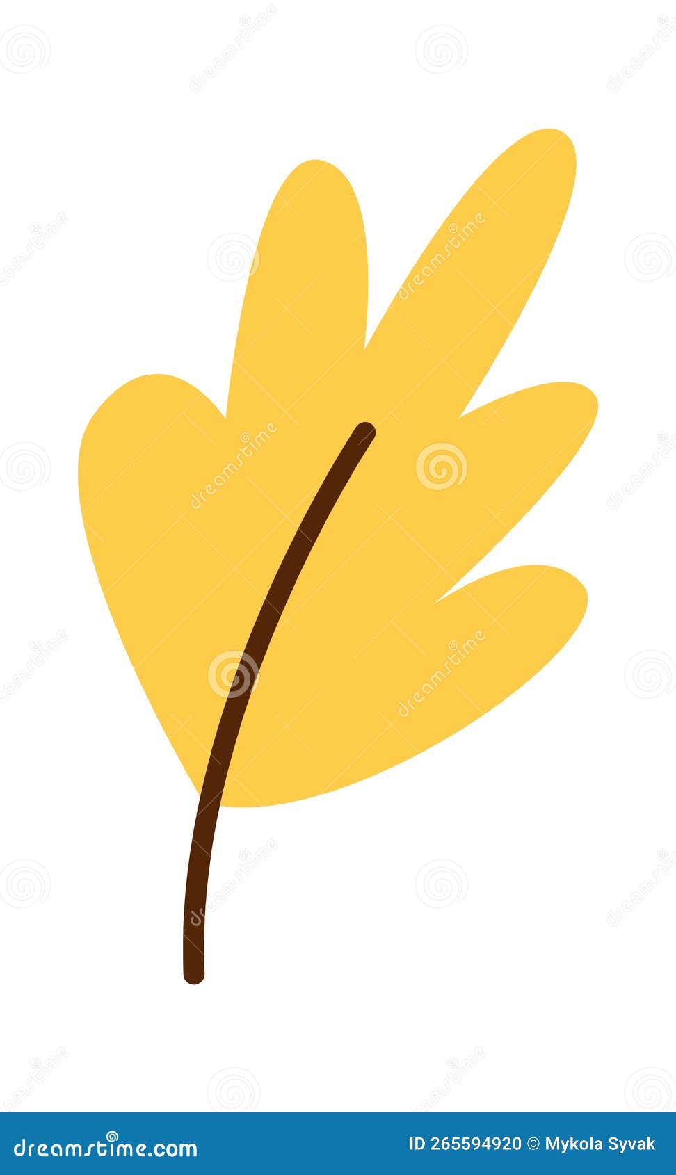 Hand Drawn Yellow Leaf Flat Icon Stock Vector - Illustration of icon ...