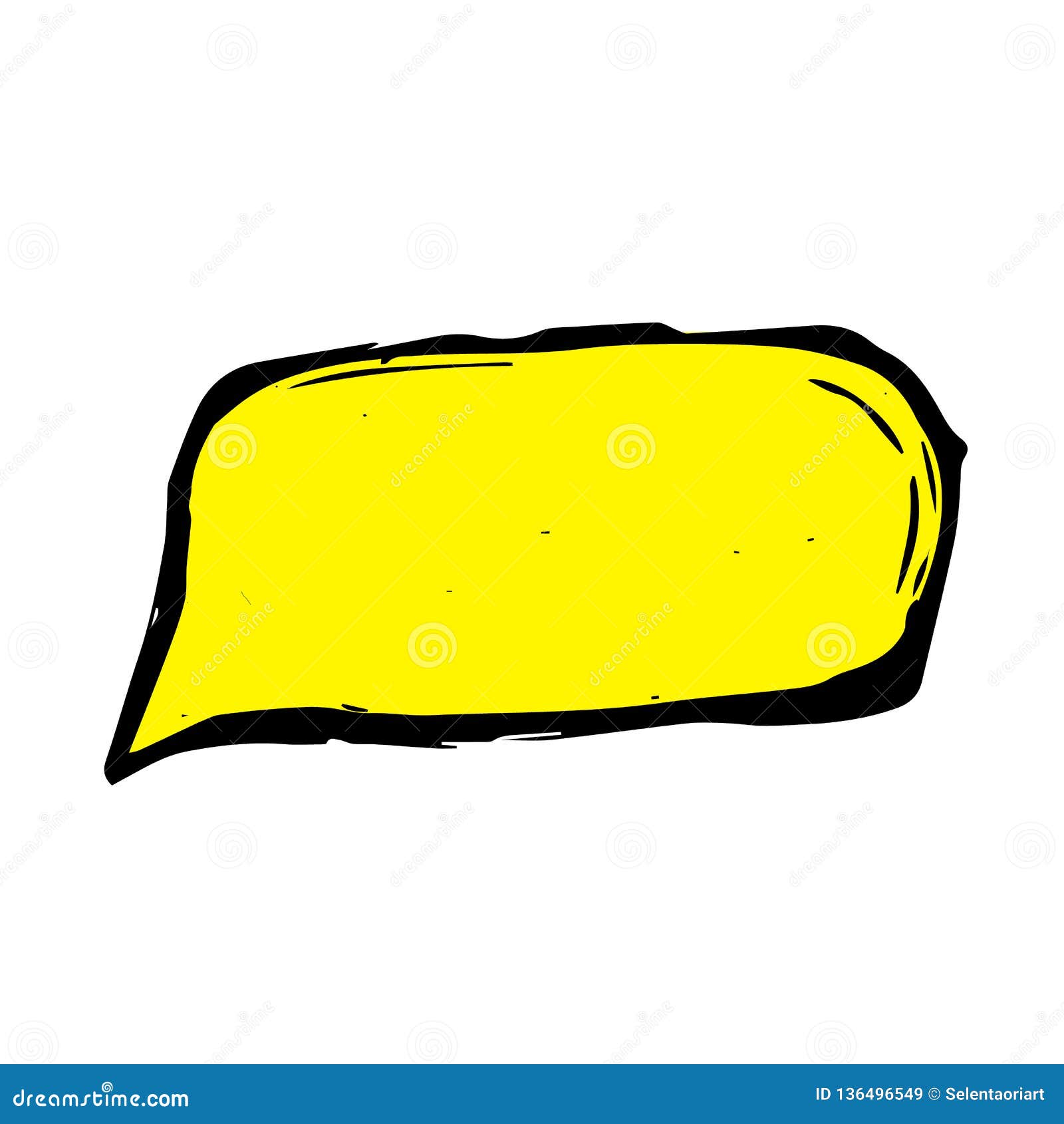 Hand-drawn Yellow Speech Bubble. Vector Stock Vector - Illustration of ...