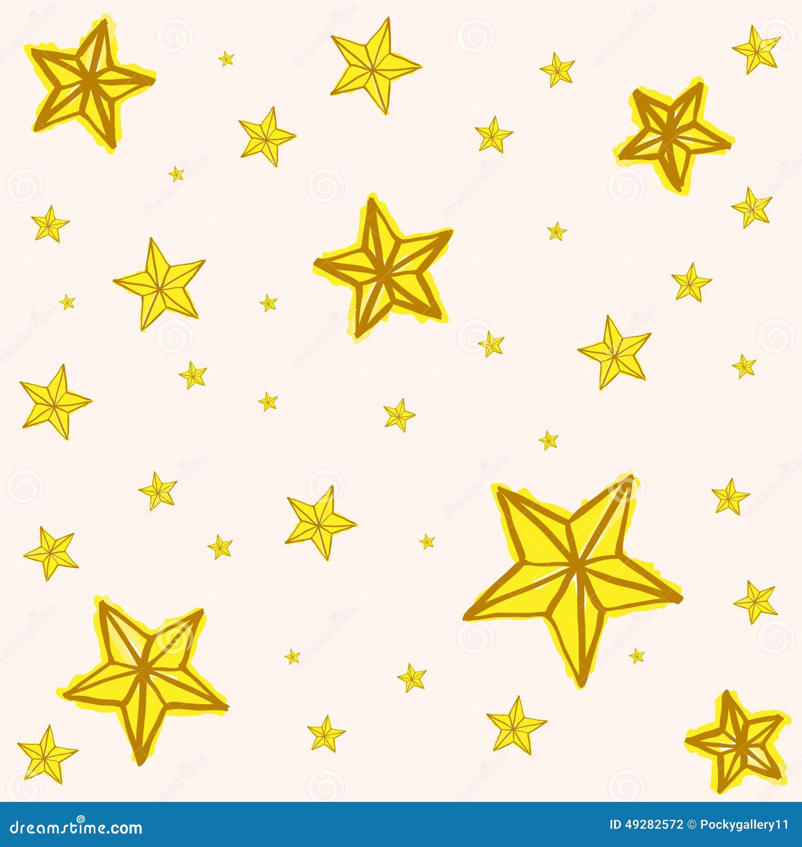 Hand Drawn Yellow Star Doodle Stock Vector - Illustration of night ...