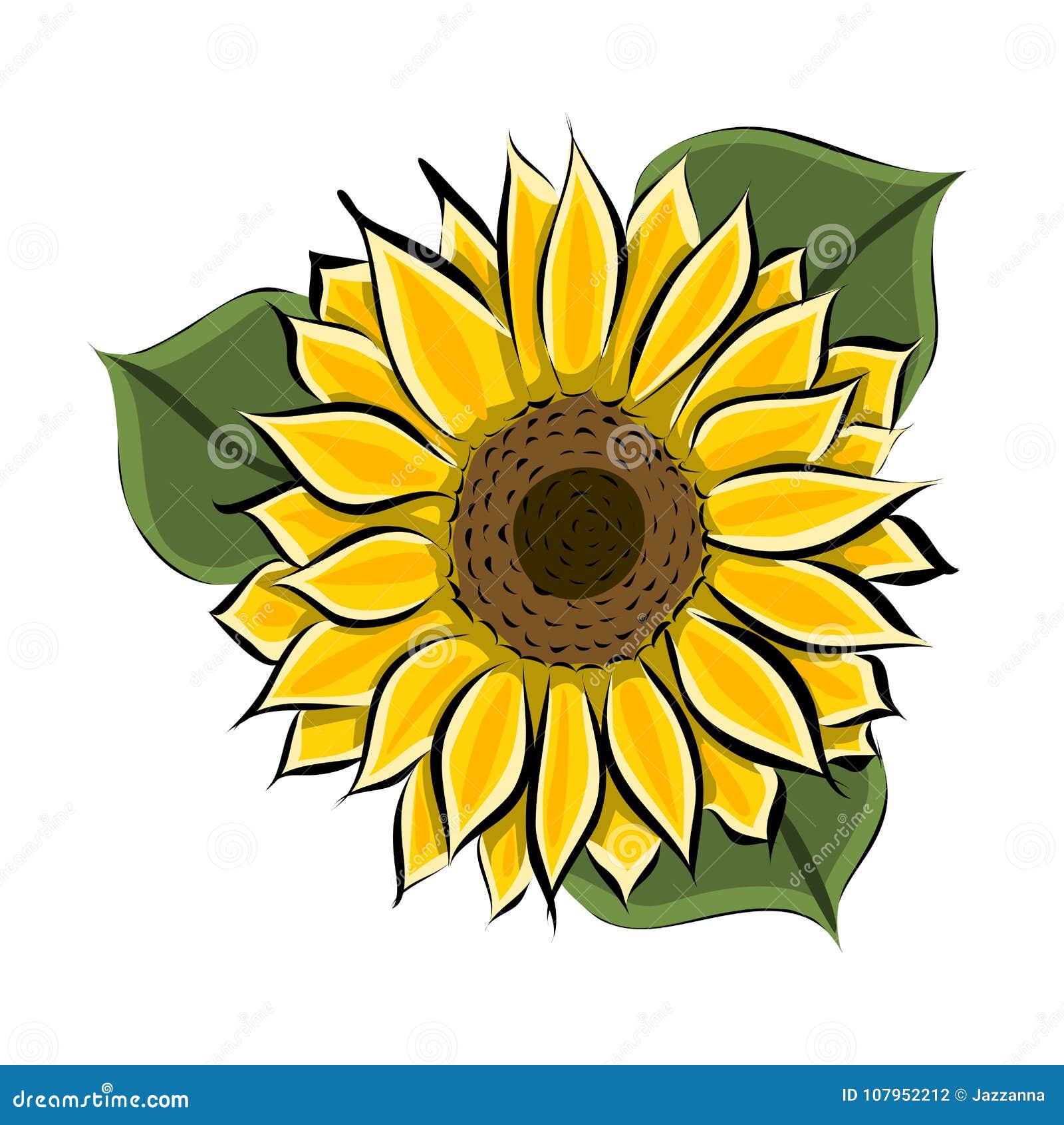 Hand Drawn Yellow Sunflower Stock Vector - Illustration of yellow ...