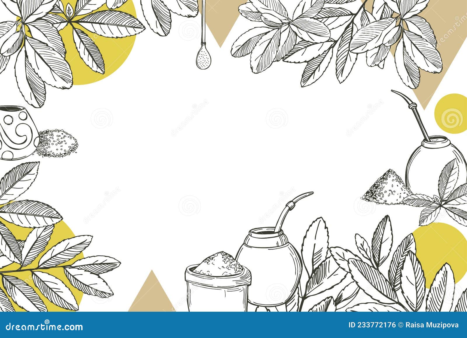 Sketch Yerba Mate Set Vector Illustration | CartoonDealer.com #233772138