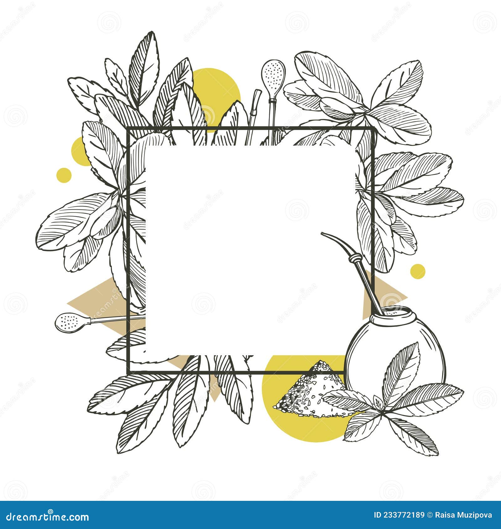 Vector Frame With Yerba Mate | CartoonDealer.com #233772189