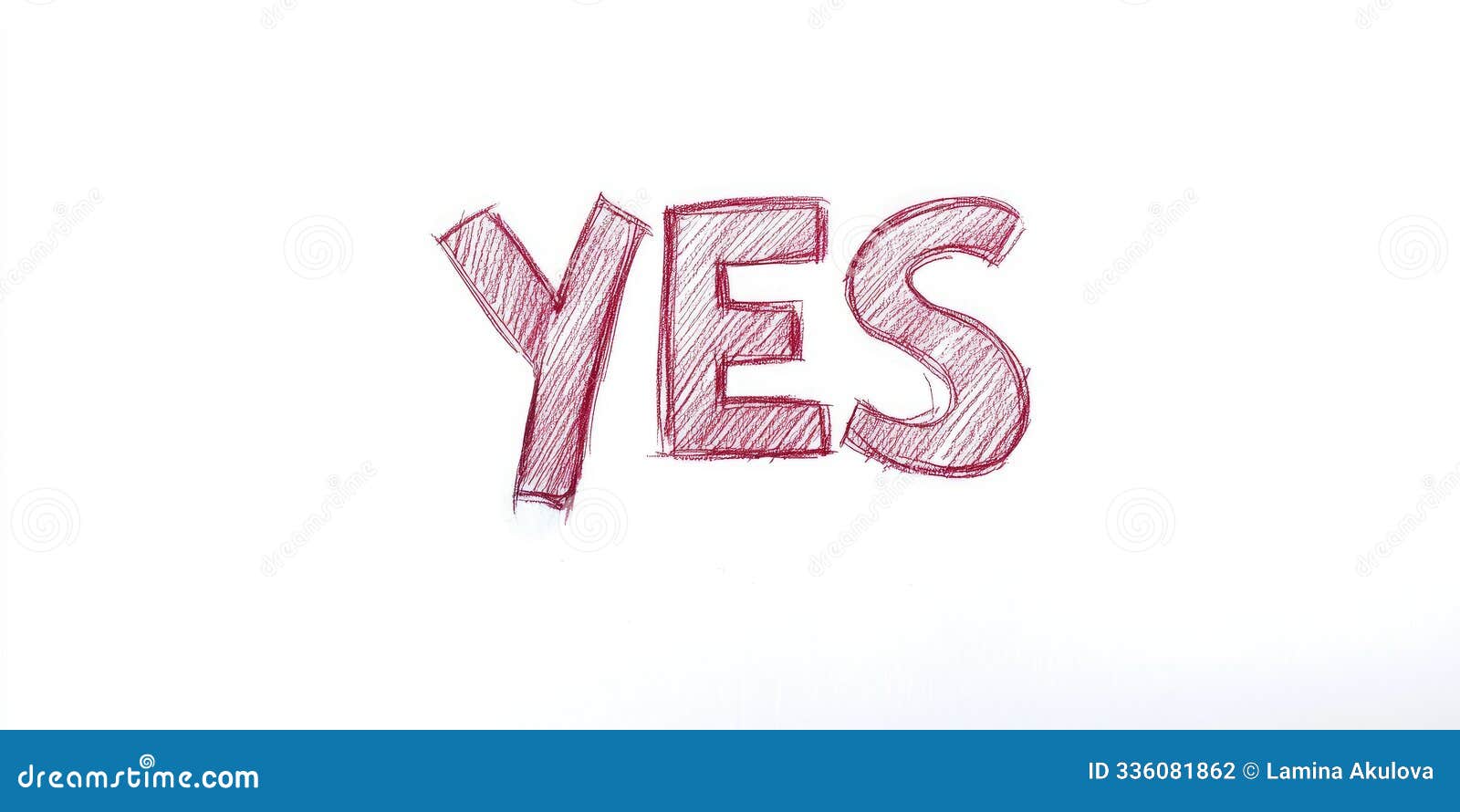 Hand-drawn Yes in Pencil Style for Inspirational Designs Stock ...