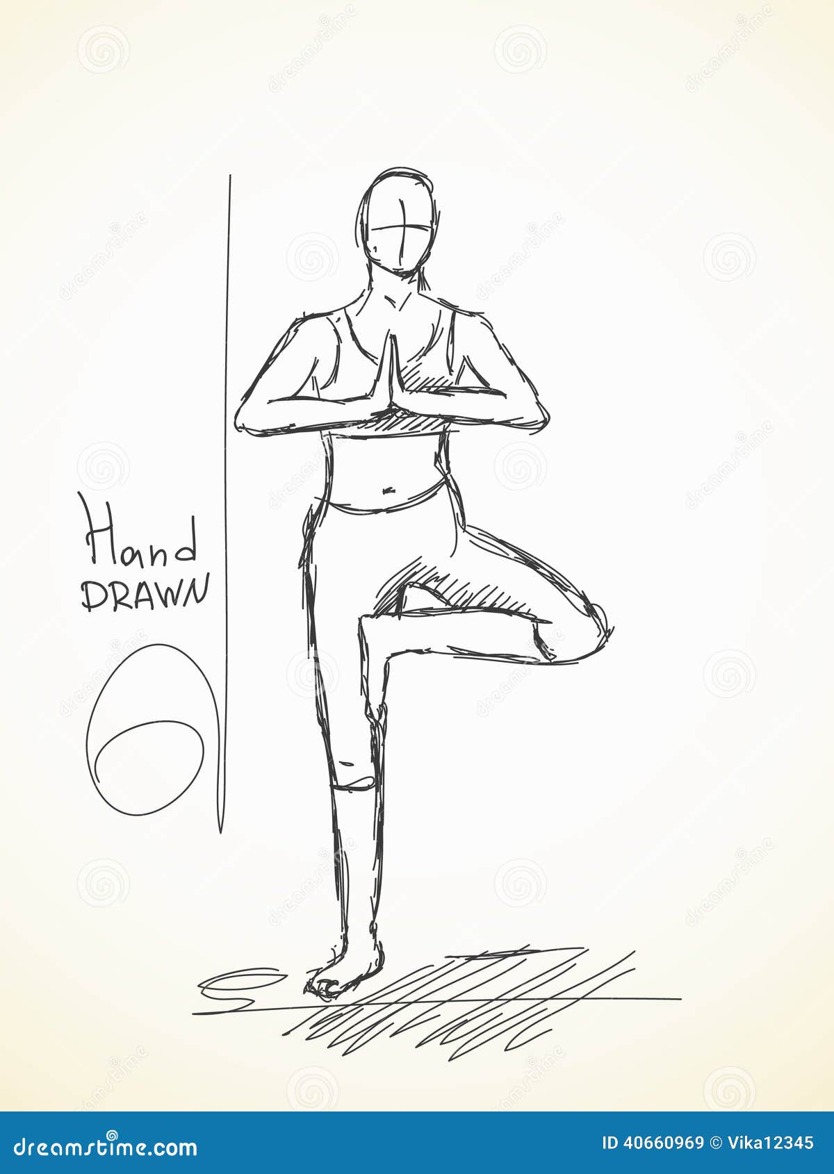 Hand drawn yoga stock vector. Illustration of woman, stretch - 40660969
