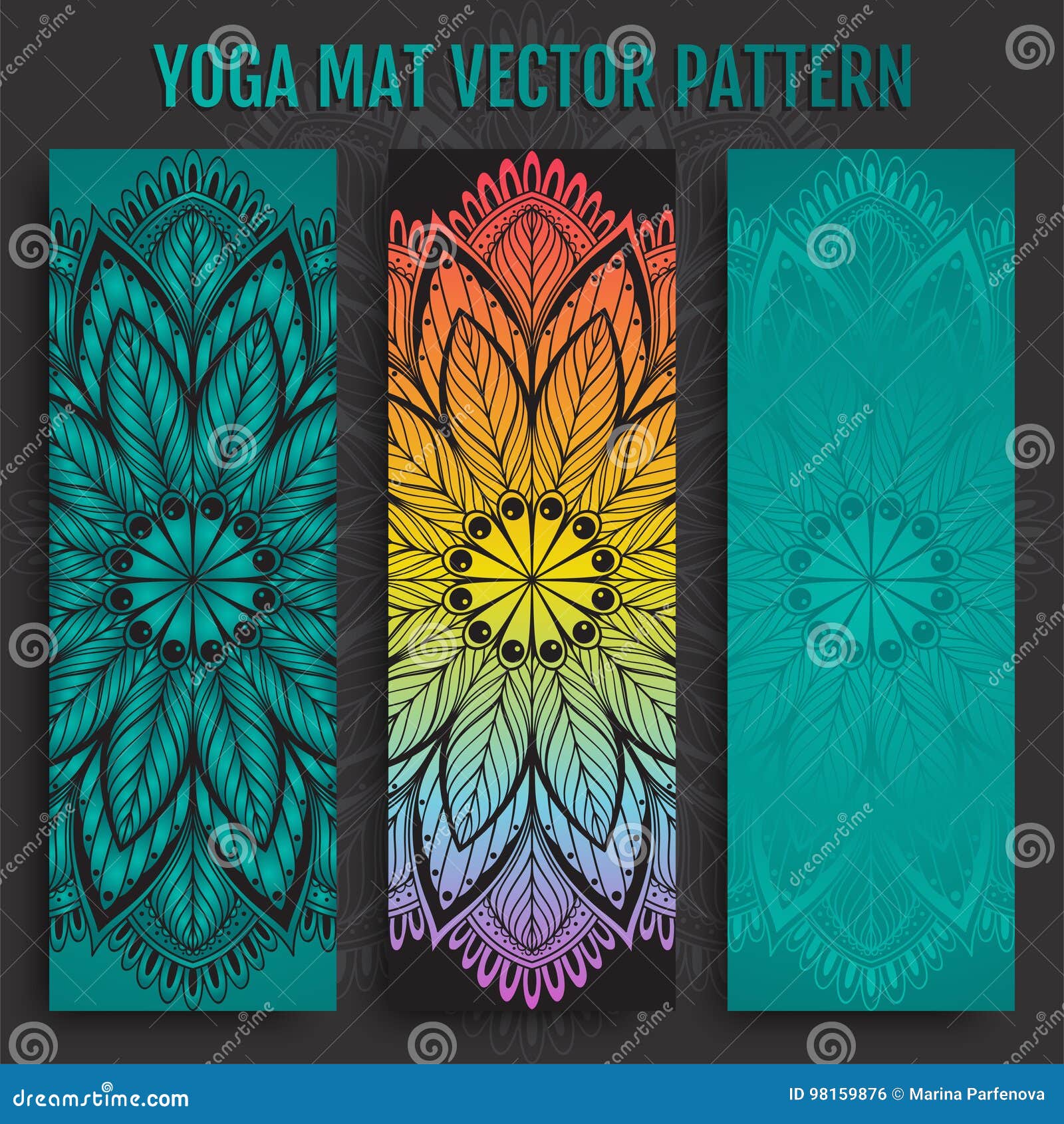 Hand Drawn Yoga Mat Vector Pattern Stock Vector - Illustration of ...