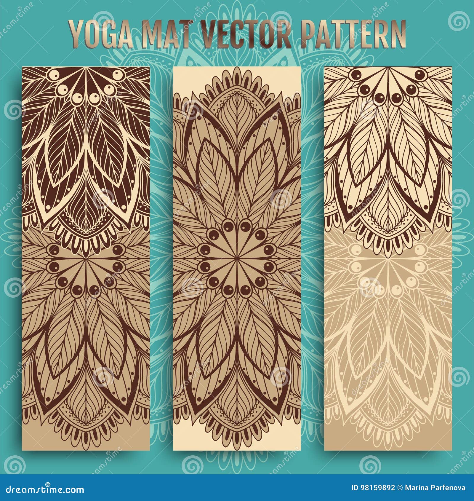 Hand Drawn Yoga Mat Vector Pattern Stock Vector - Illustration of ...