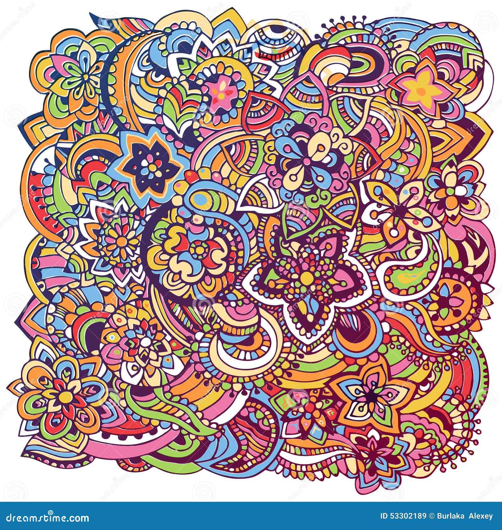 Hand Drawn Zentangle Abstract Background Ornament Stock Vector ...