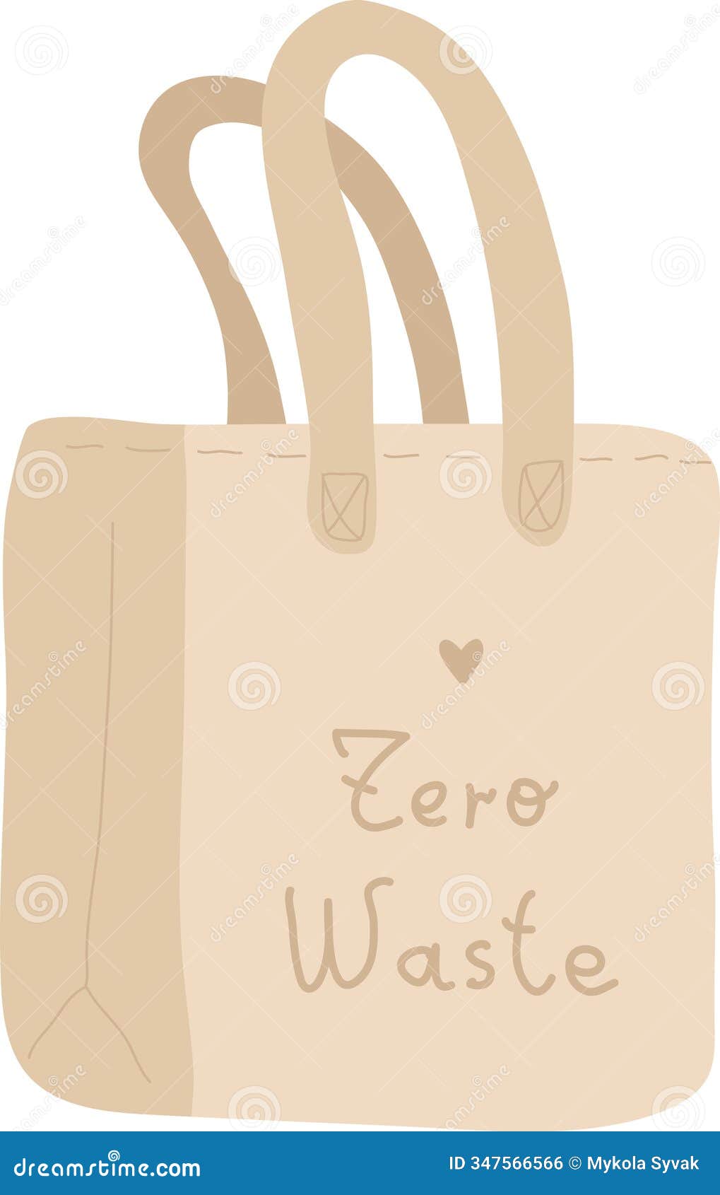 Hand Drawn Zero Waste Bag stock vector. Illustration of plastic - 347566566