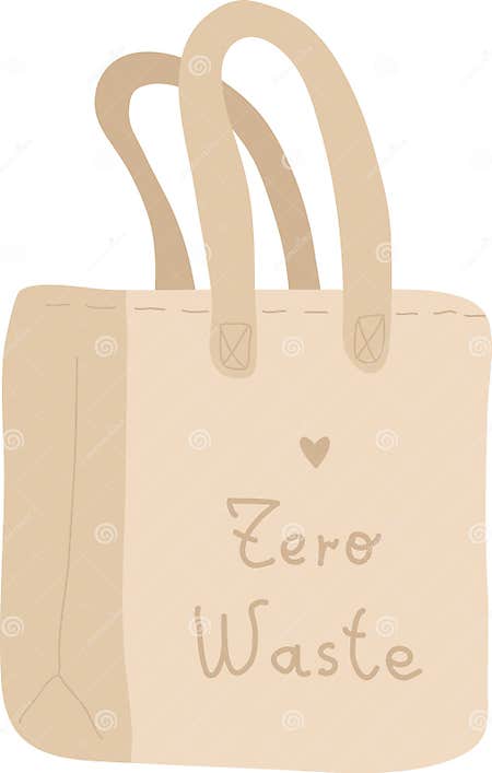 Hand Drawn Zero Waste Bag stock vector. Illustration of plastic - 347566566