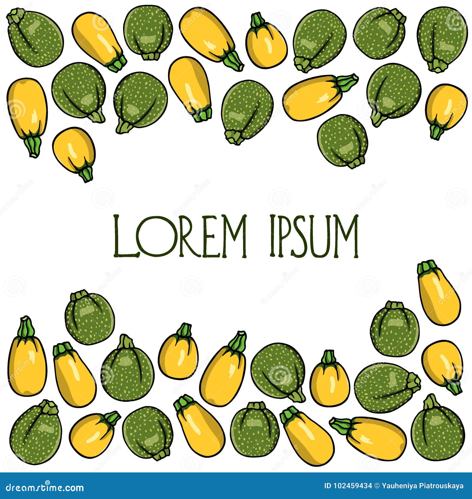 Hand drawn zucchini stock vector. Illustration of design - 102459434