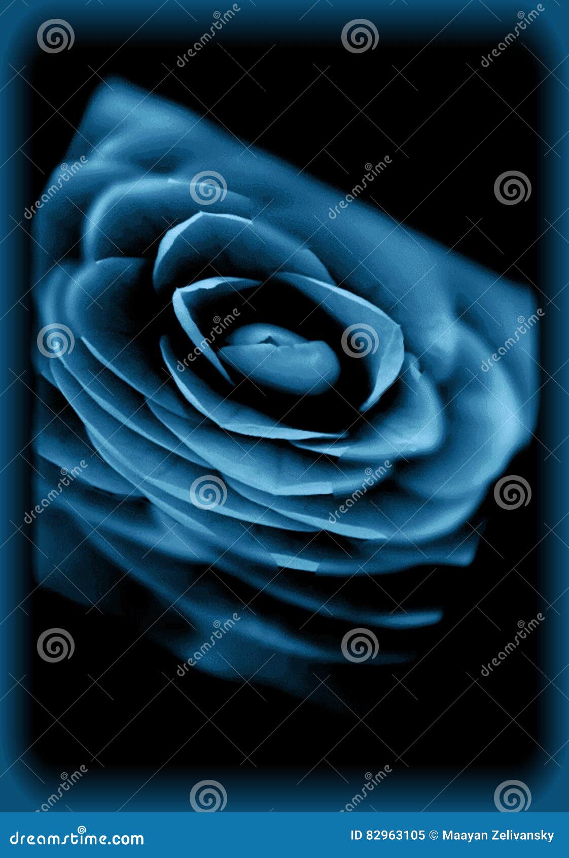 Hand Drawnd Turquoise Flower Illustration Stock Illustration ...