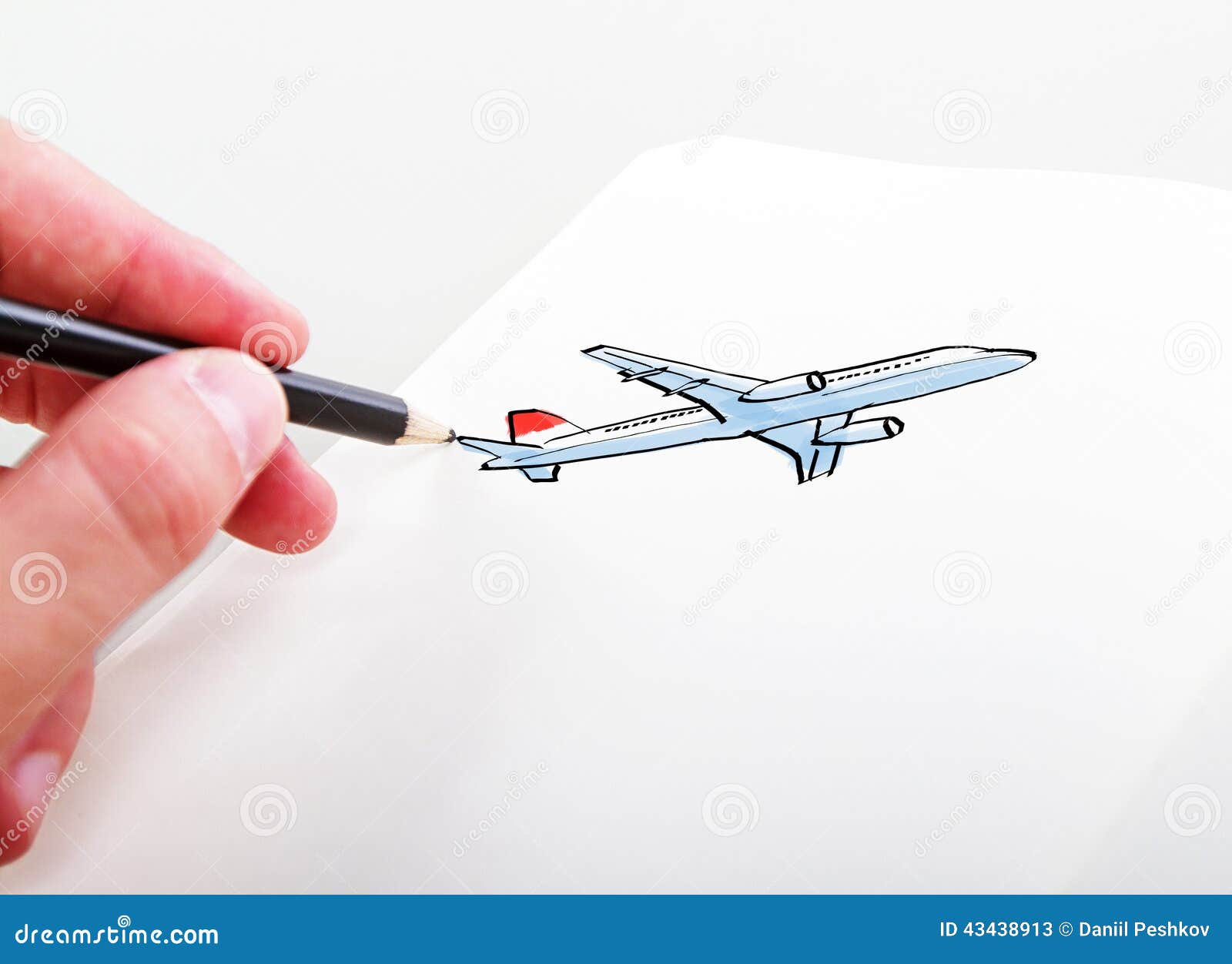 Hand drawning airplane stock image. Image of traveler - 43438913