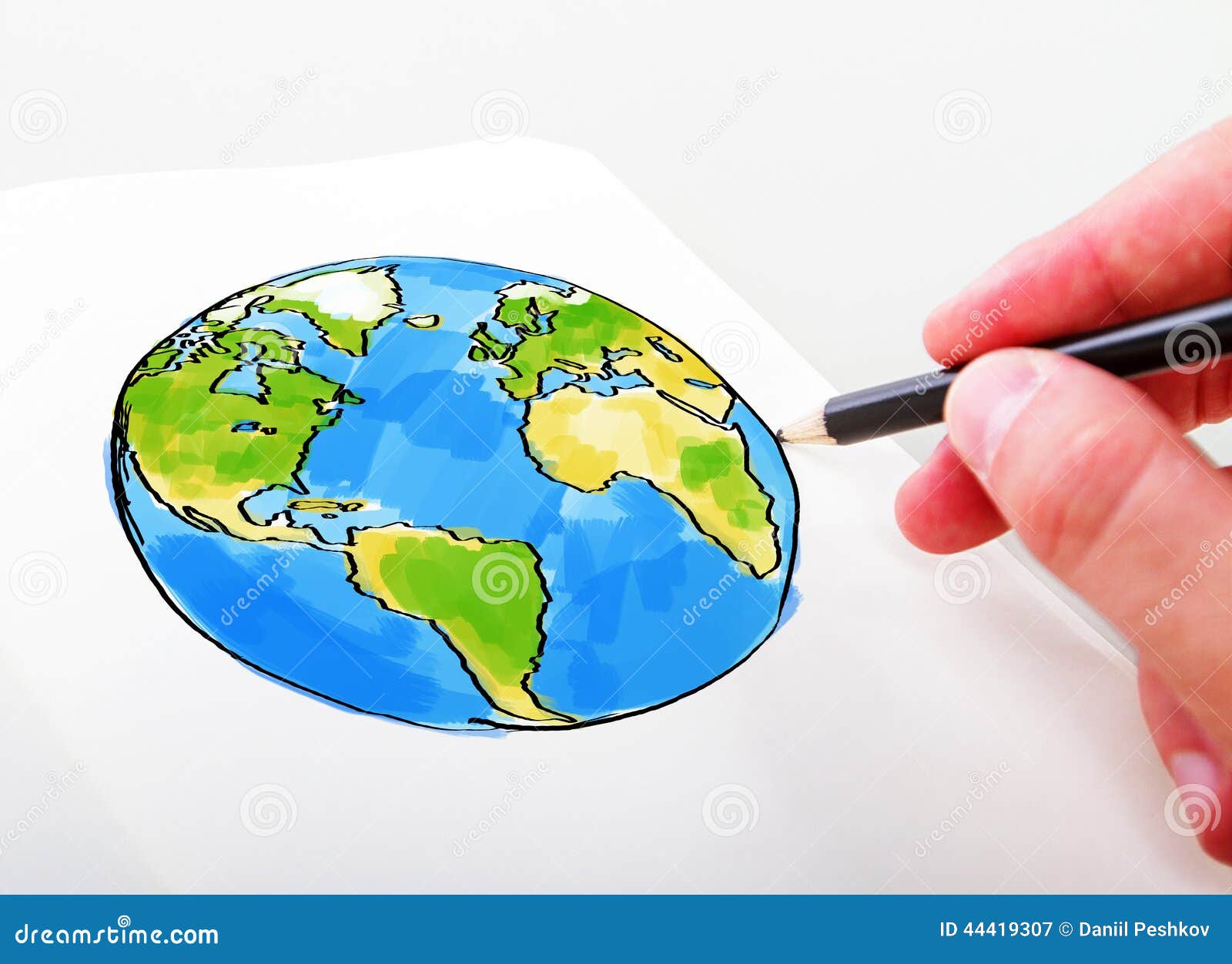 Hand drawning earth stock image. Image of global, globe - 44419307