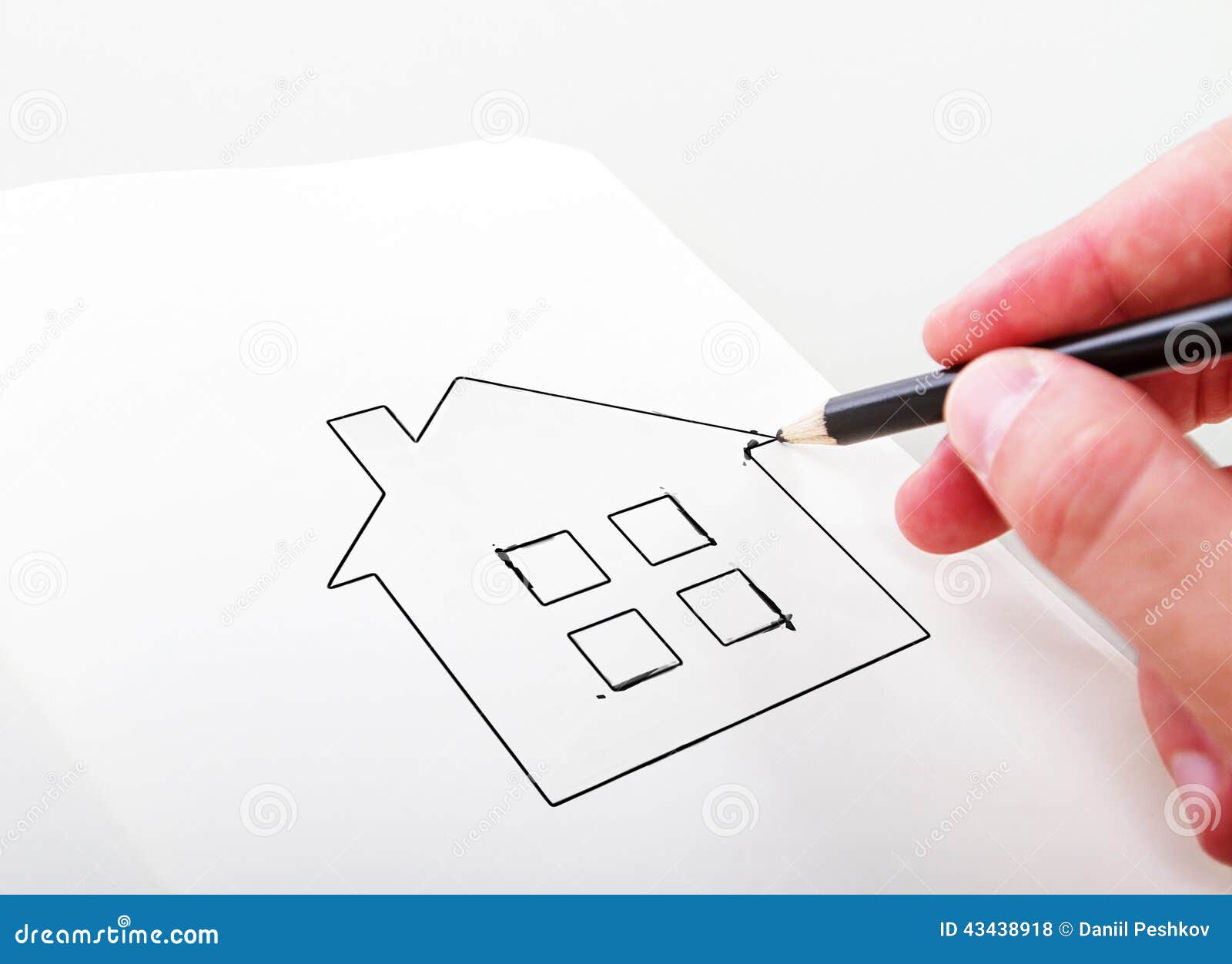 Hand drawning house stock photo. Image of sign, shape - 43438918