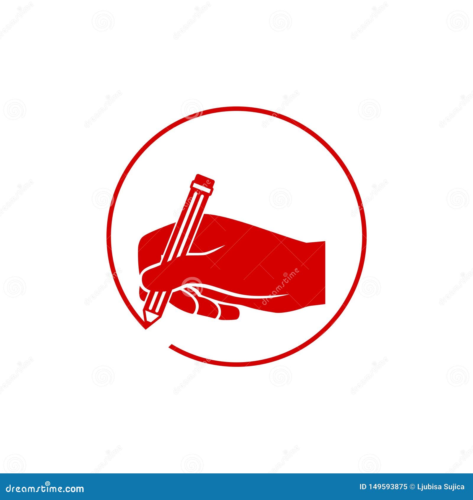 The Hand Draws a Circle, Hand Writing Icon Stock Illustration ...