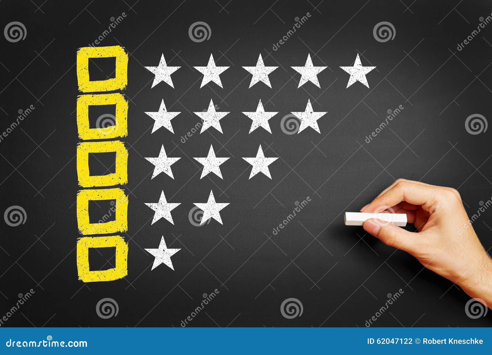 Hand Draws Concept for Feedback with Checkboxes and Stars Stock Photo ...