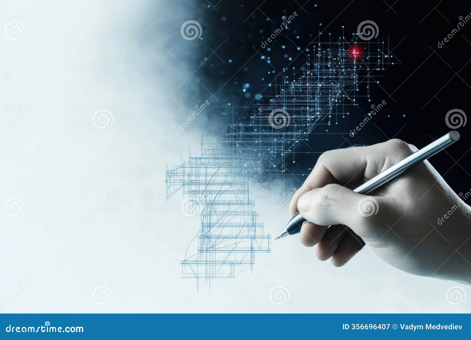 Hand Draws Digital Staircase. Graphic Design Concept. Illustration of ...