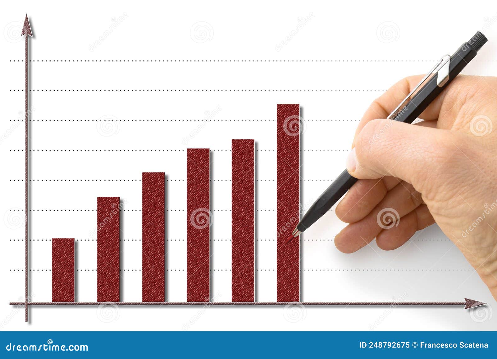 Hand Draws a Growing Graph - Concept Image Stock Image - Image of ...