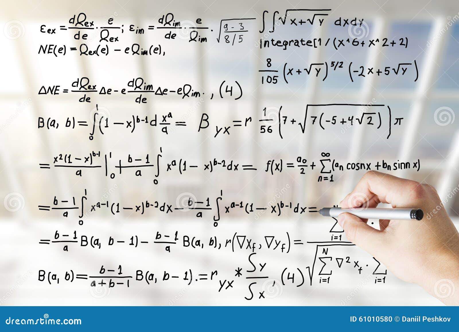 Hand Draws Solution of Equation Concept Stock Photo - Image of graph ...