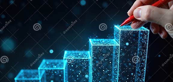 Hand Draws Steps of Digital Progress. Creative Visualisation of Tech Growth. Modern Graphic ...