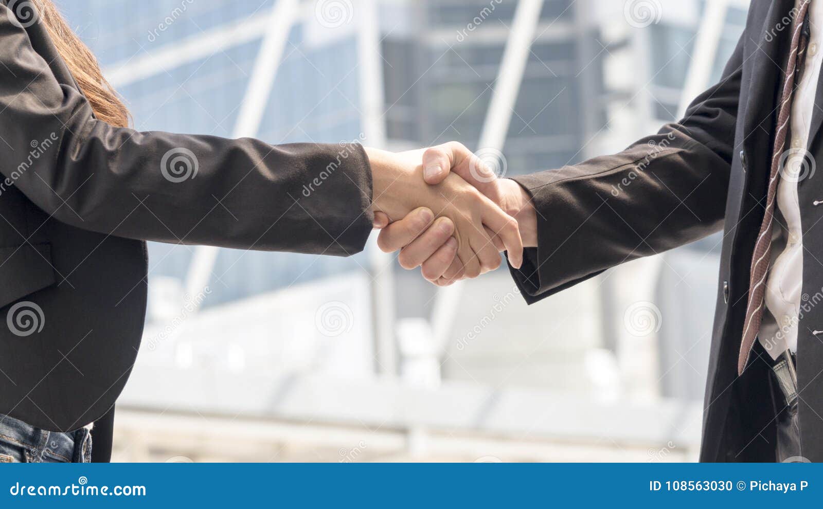 Hand in Dressed Strictly in the Suits Shake Together Stock Photo ...