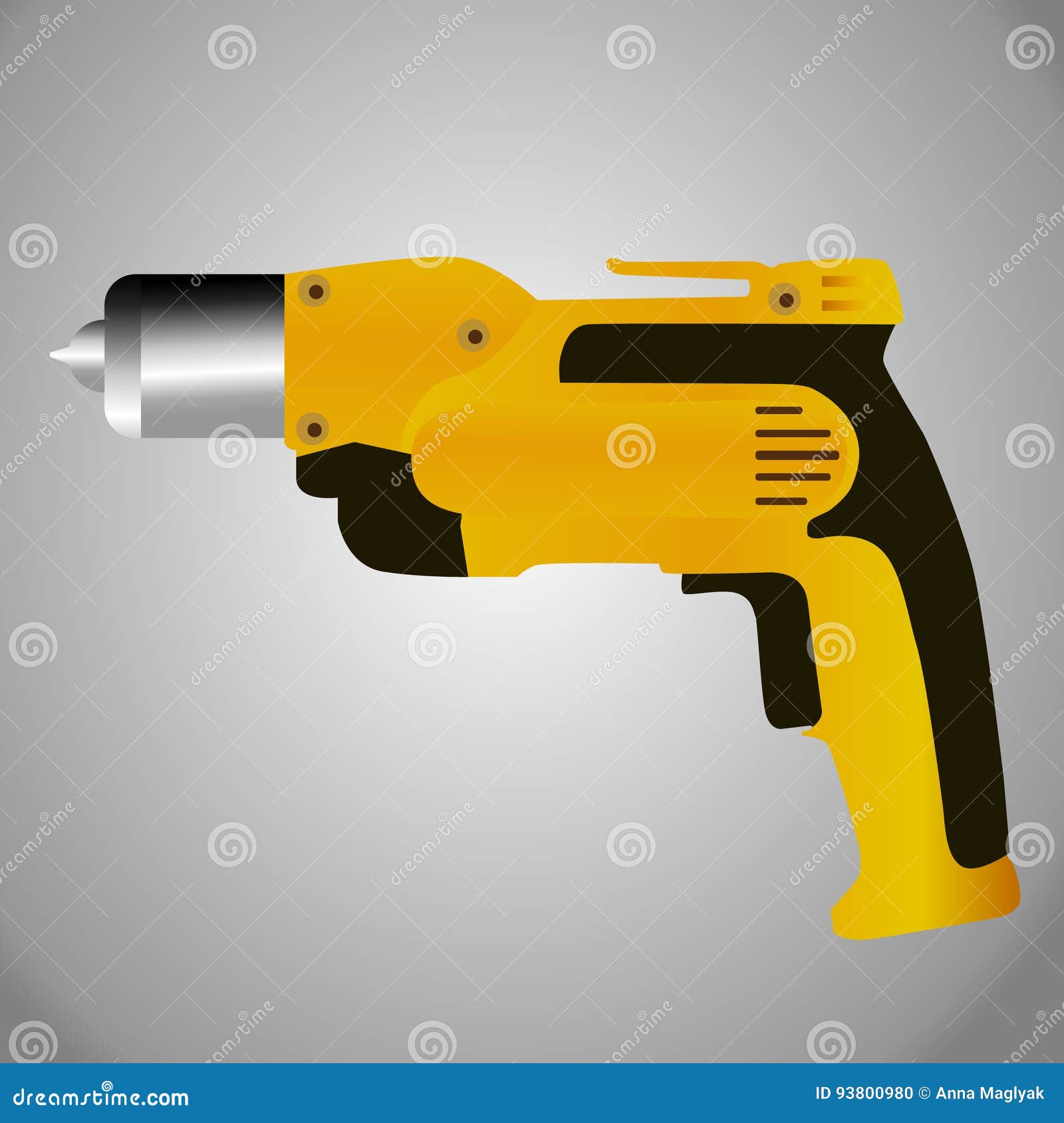 Hand drill icon stock vector. Illustration of drill, icon - 93800980