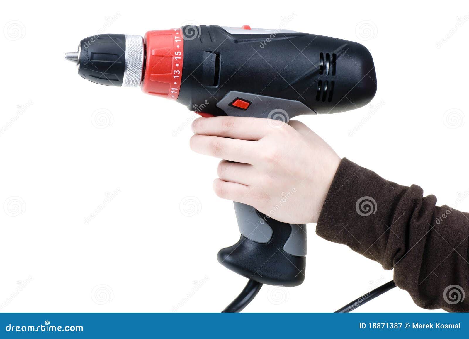 Hand drill isolated stock image. Image of industry, cable - 18871387