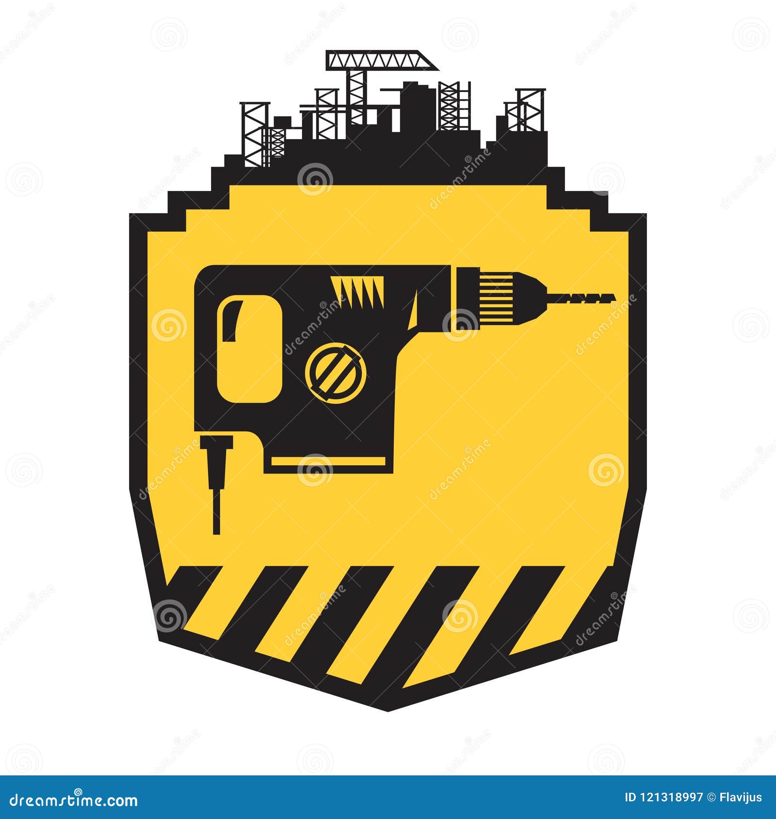 Hand drill machine sign stock vector. Illustration of home - 121318997