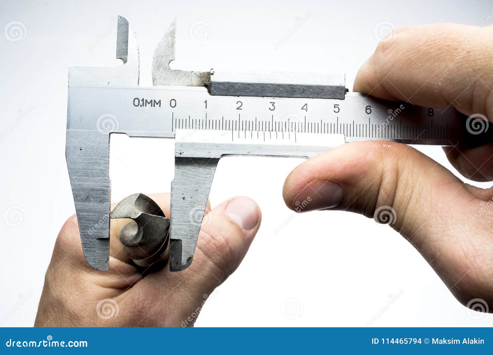 In a Hand Drill and Micrometer Stock Photo - Image of iron, control ...