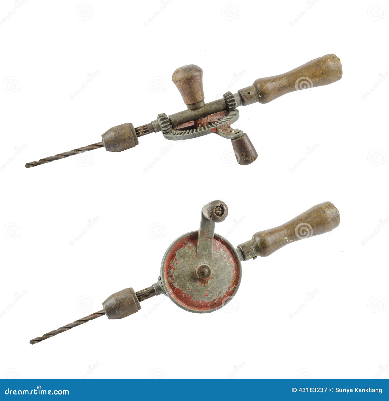 Hand drill stock image. Image of white, home, rusty, manual - 43183237