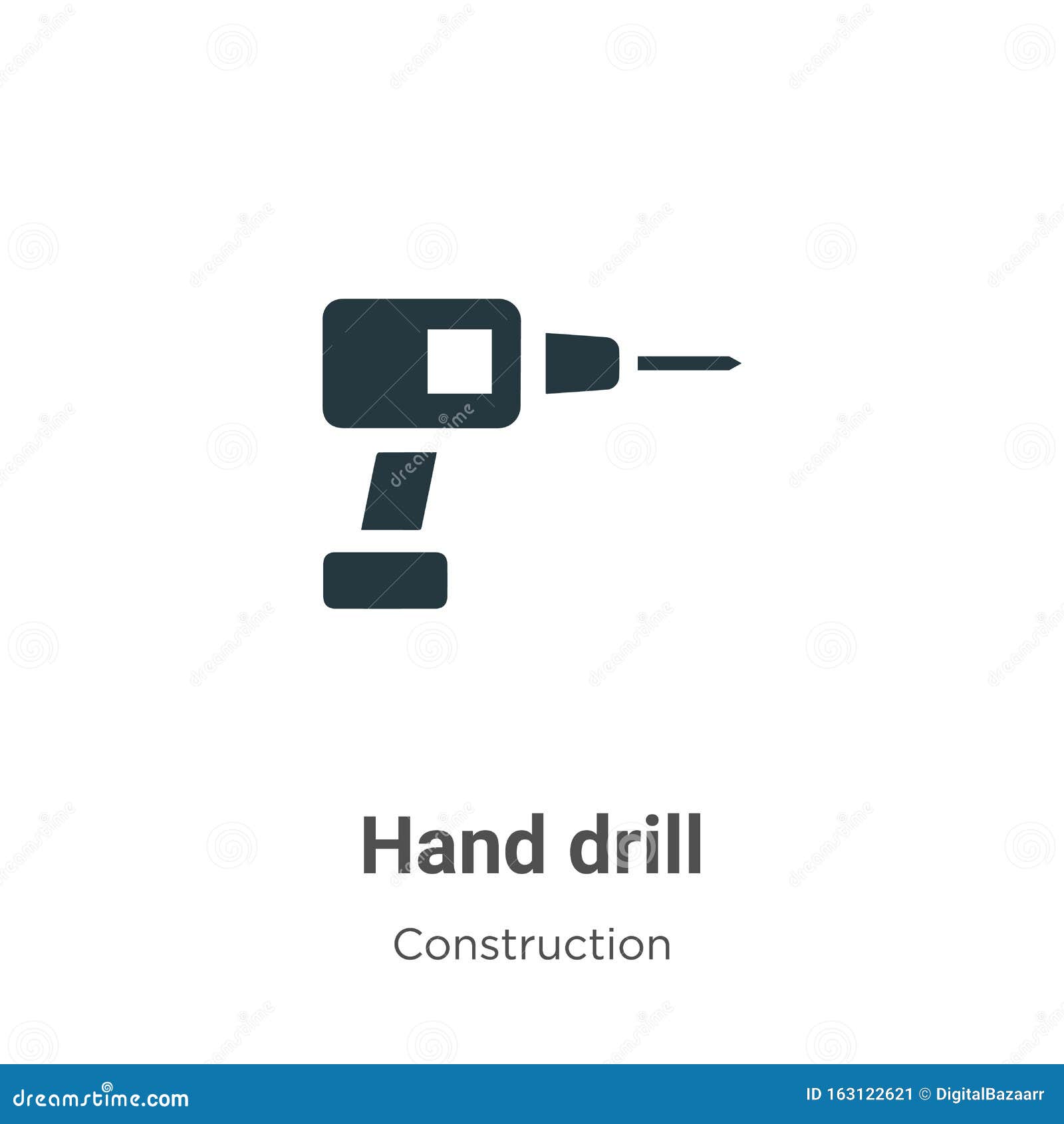 Hand Drill Vector Icon On White Background. Flat Vector Hand Drill Icon ...