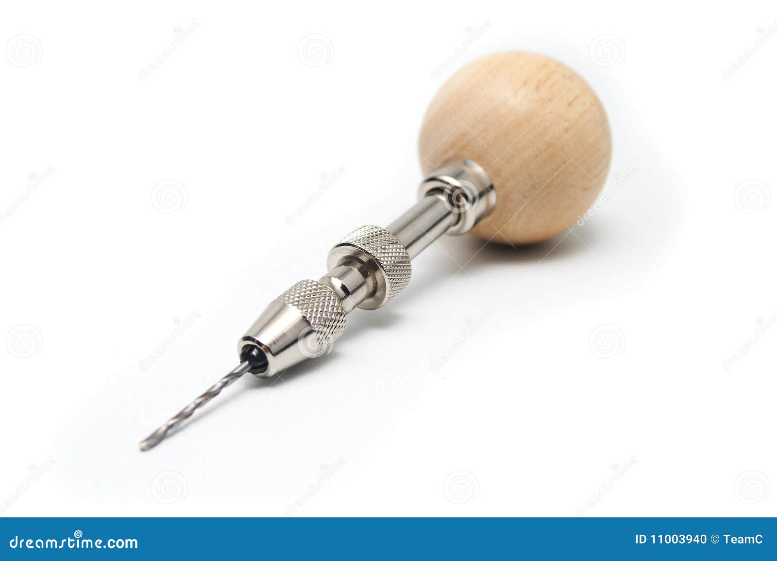Hand Drill with Wood Handle Stock Photo - Image of work, metal: 11003940