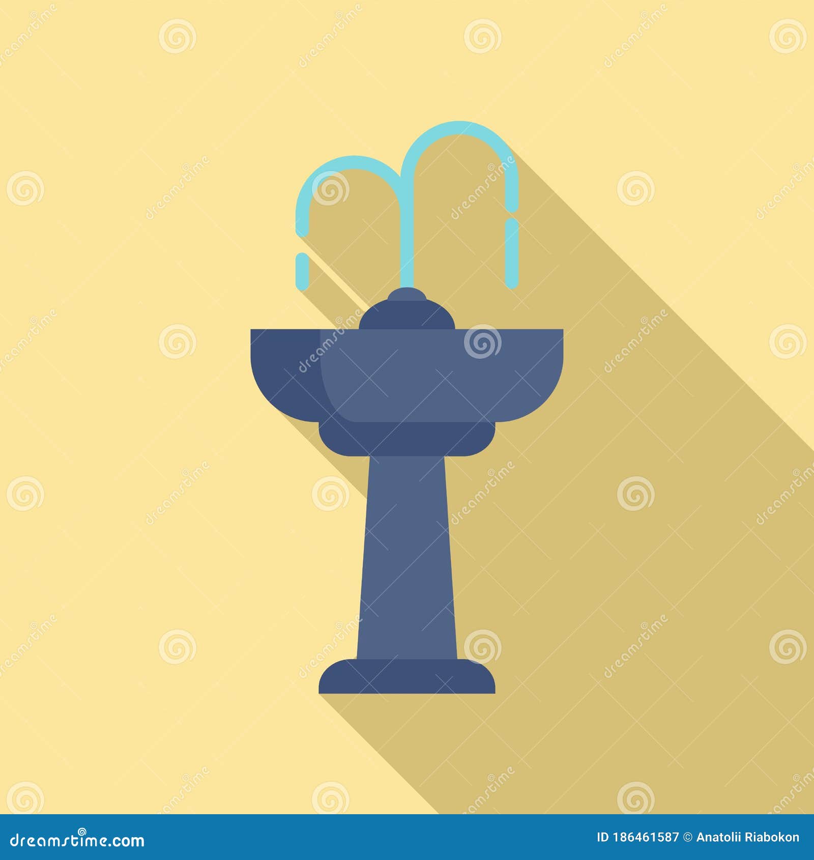 Hand Drinking Fountain Icon, Flat Style Stock Vector - Illustration of ...