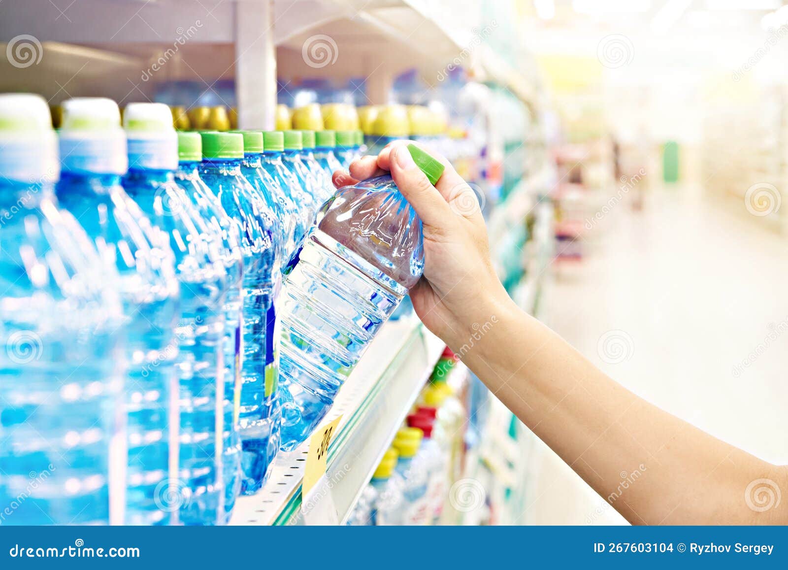 Hand with Drinking Water at Shop Stock Photo - Image of health ...