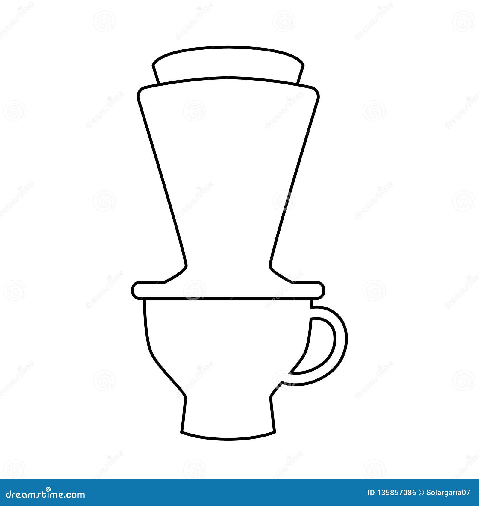 Hand Drip Coffee Simple Line Vector Stock Vector - Illustration of ...