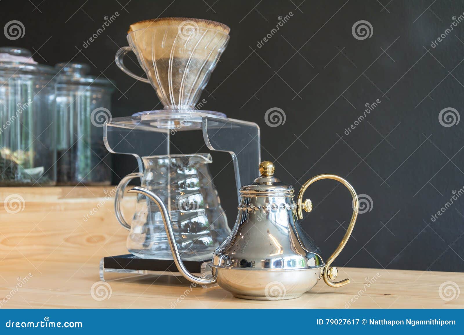 Hand drip coffee stock image. Image of white, making - 79027617