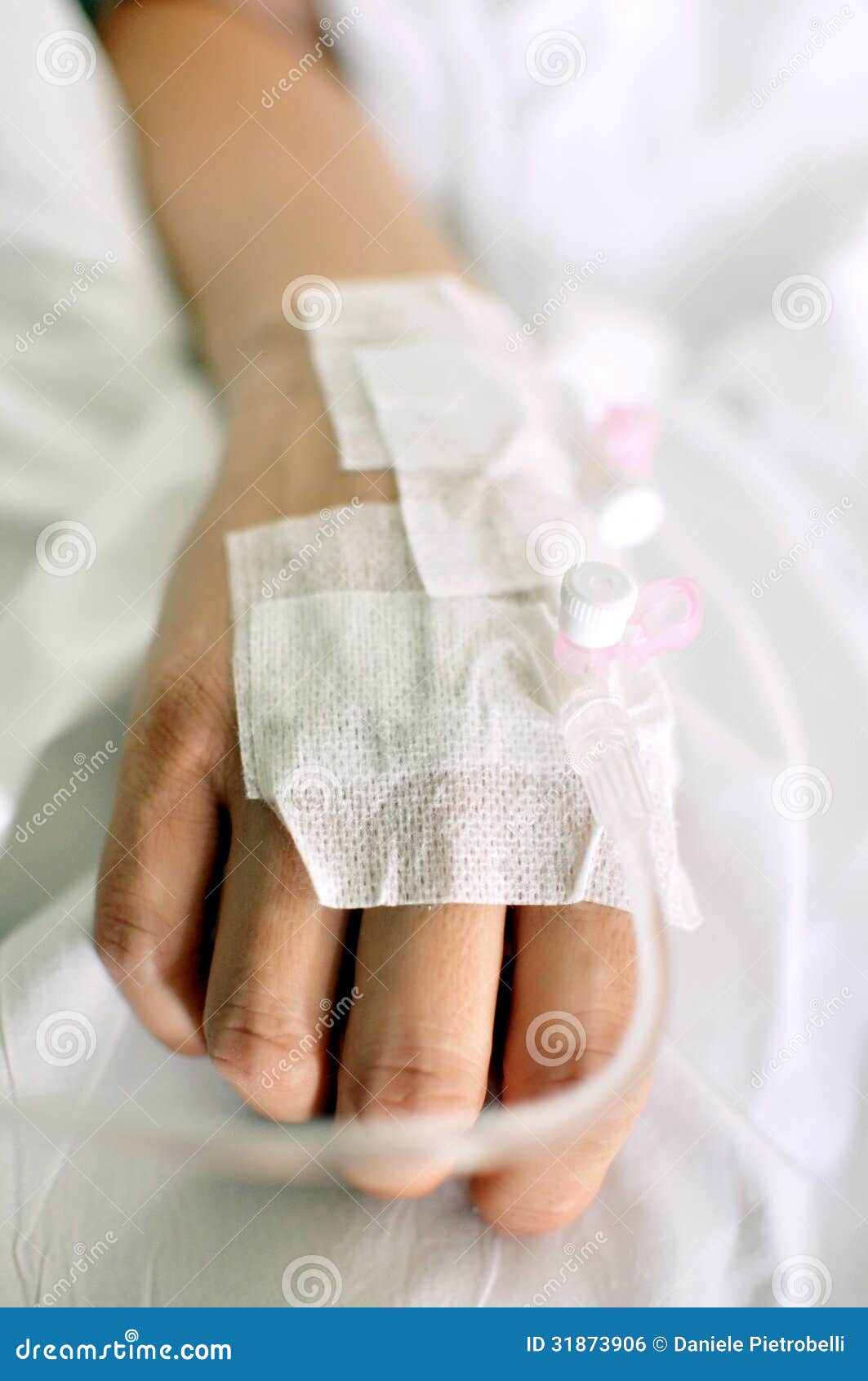 Hand with drip in hospital stock photo. Image of clinic - 31873906