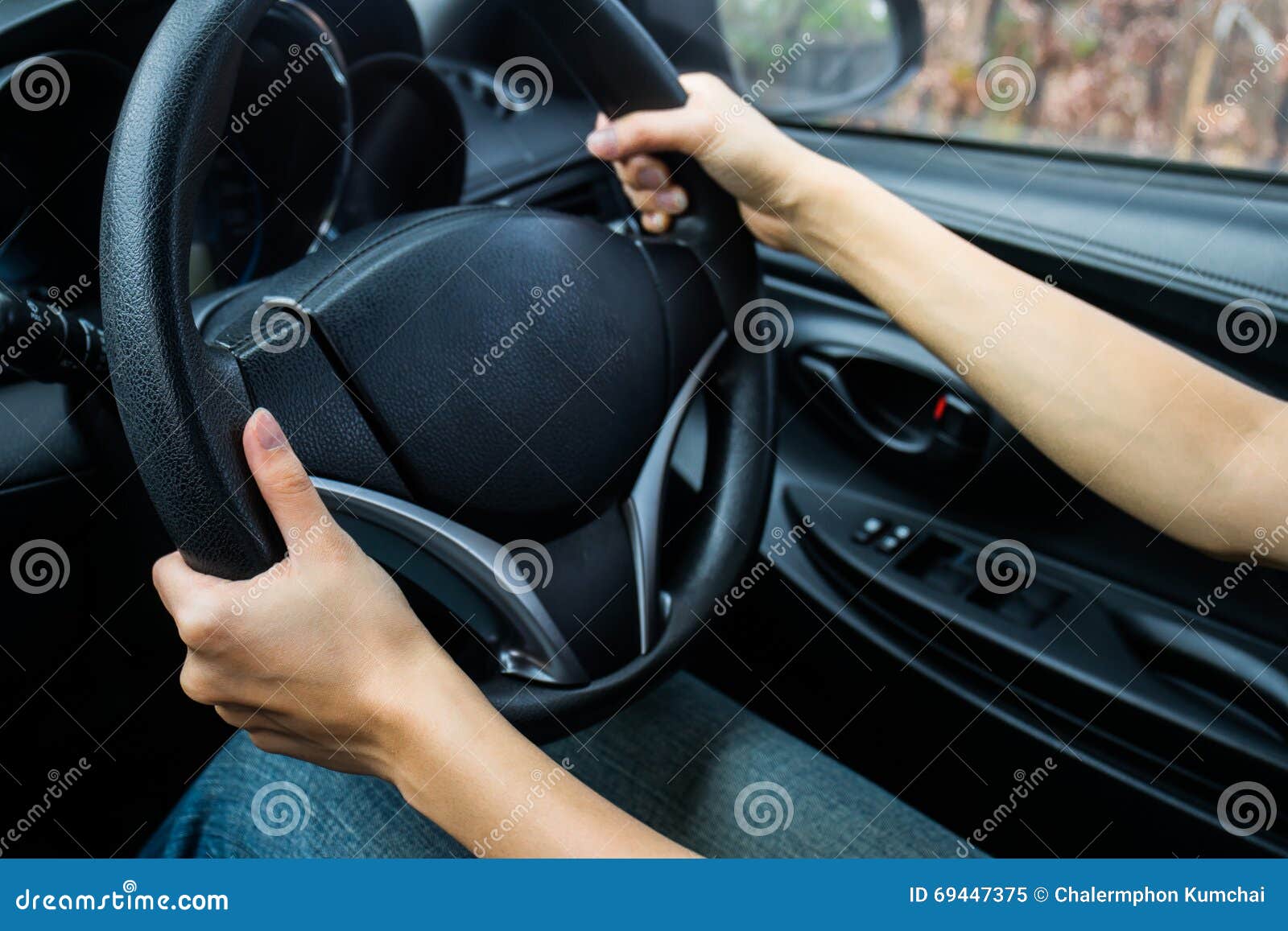 Hand driving car. stock image. Image of happy, pretty - 69447375