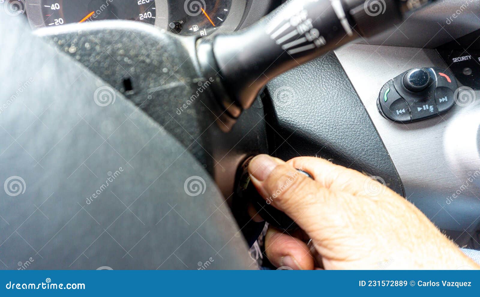 Hand Driving the Key To Start the Engine of a Car Stock Image - Image ...