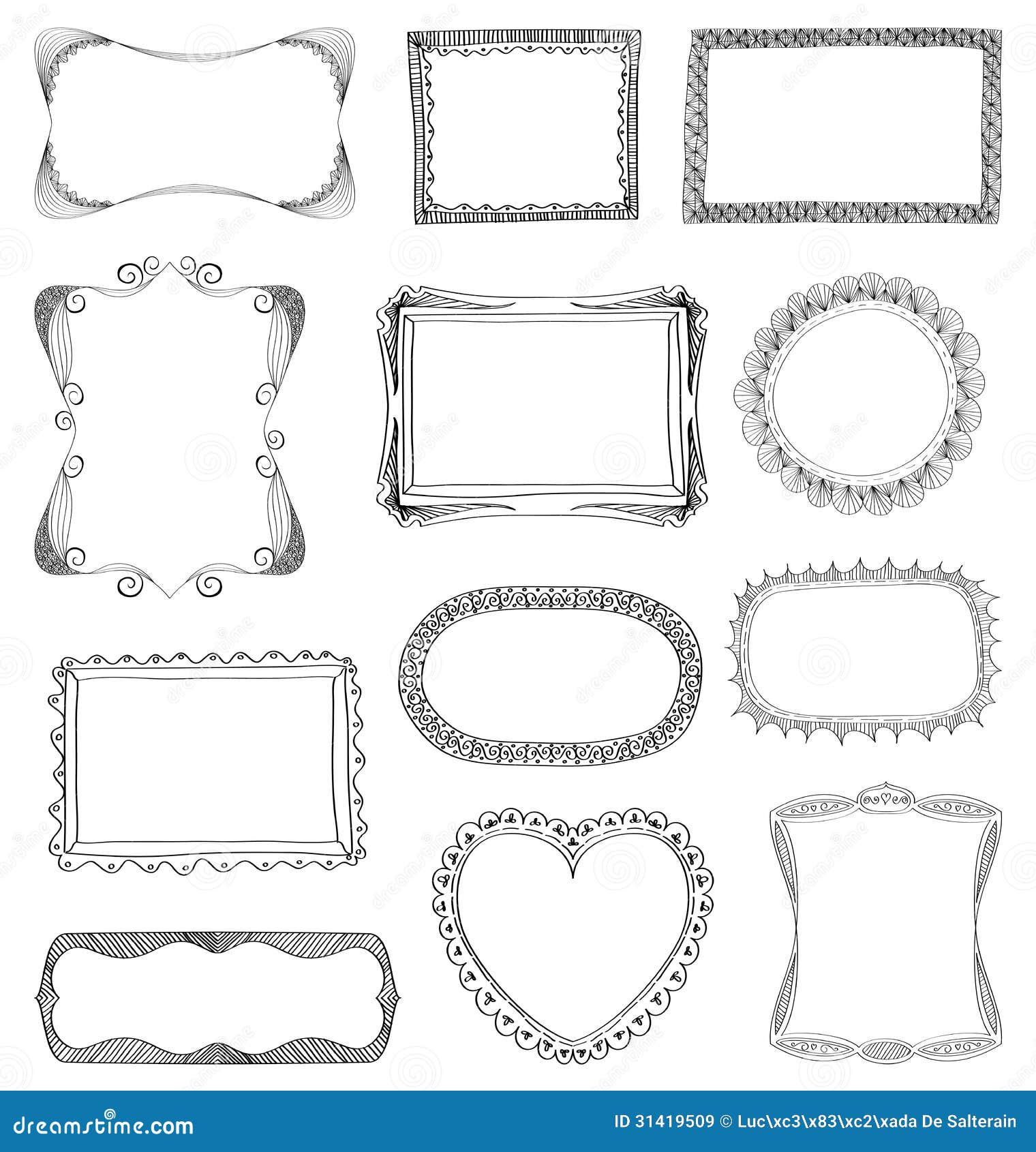 Hand drog ramar vektor illustrationer. Illustration av diagram - 31419509