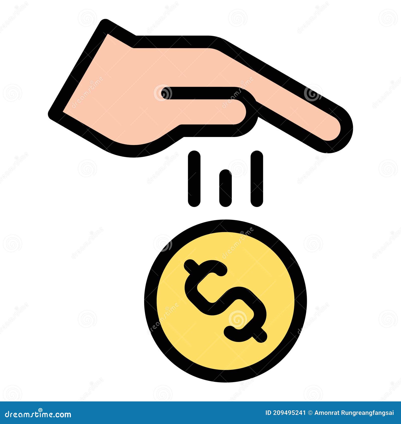 Hand Drop Coin Icon, Bankruptcy Related Vector Stock Vector ...