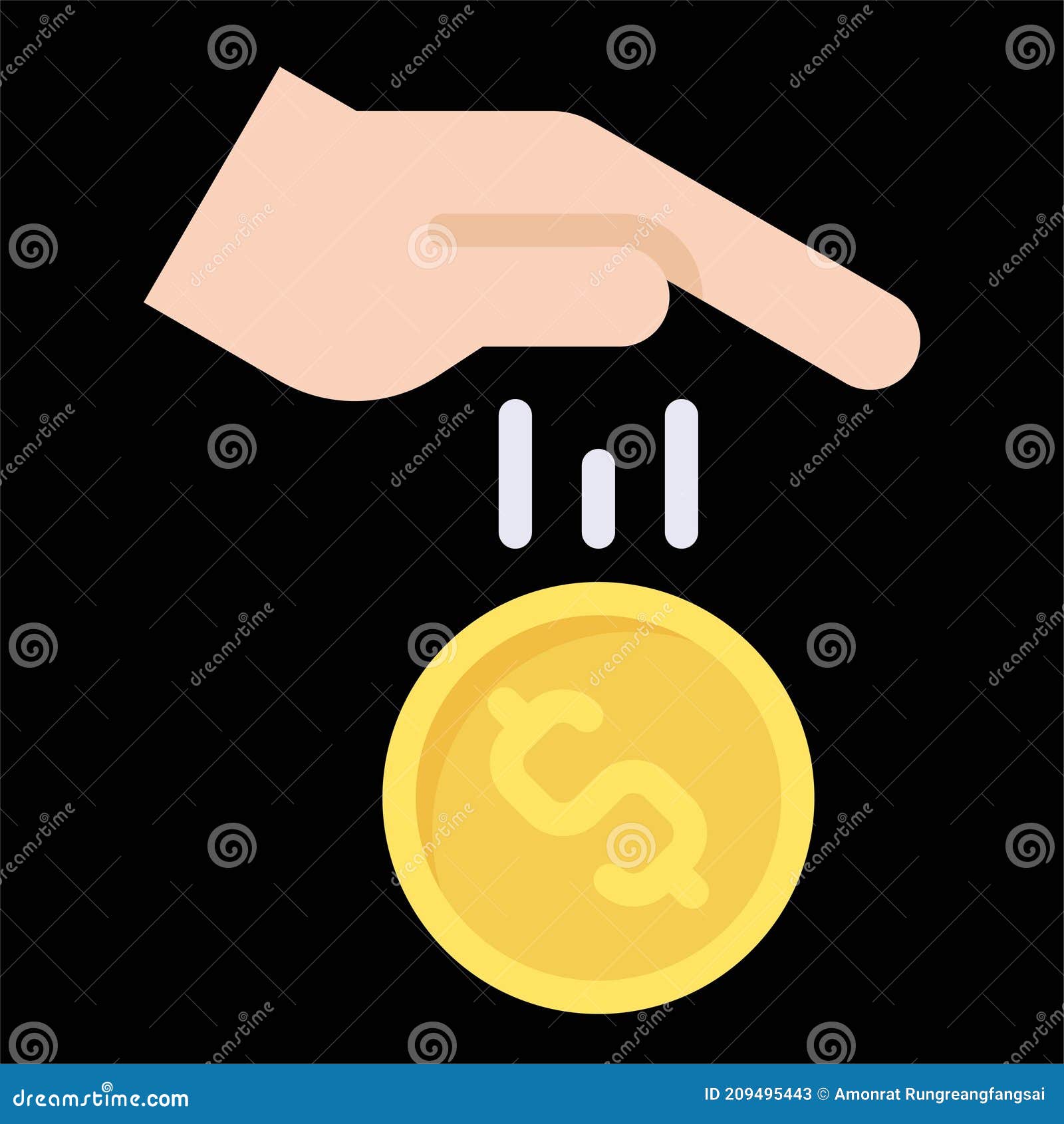 Hand Drop Coin Icon, Bankruptcy Related Vector Stock Vector ...