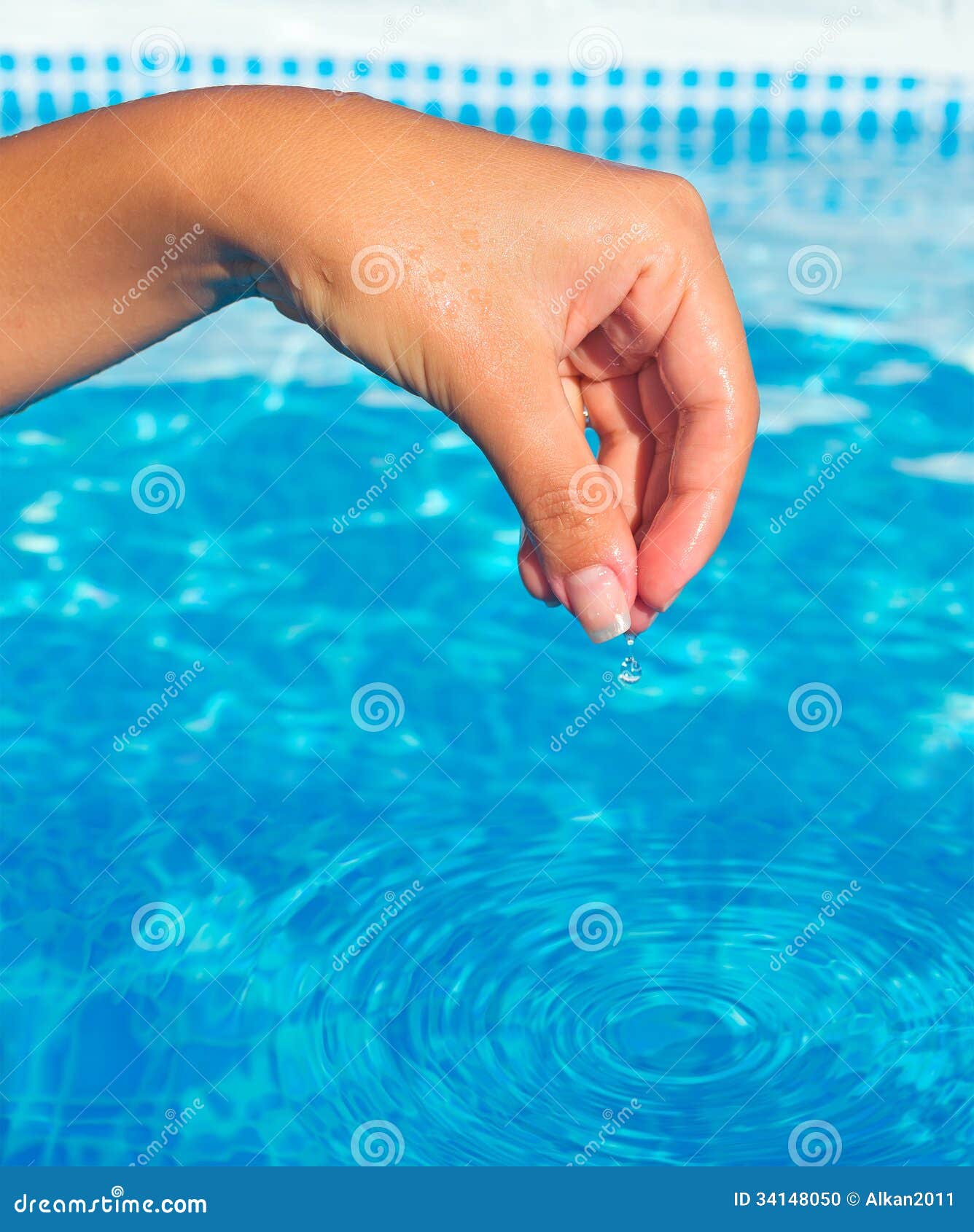 Hand with drop stock photo. Image of finger, caucasian - 34148050