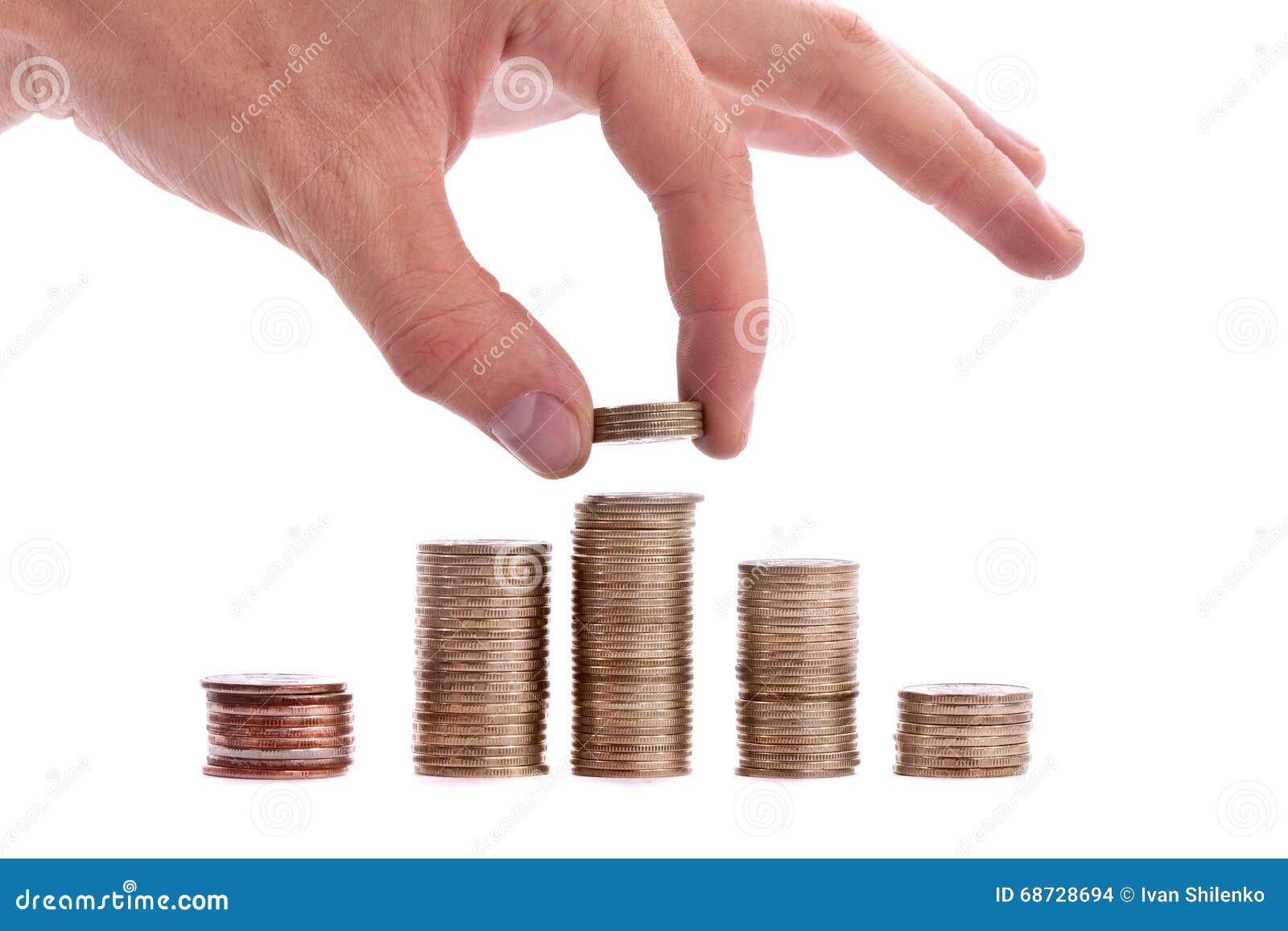 Hand drop money stock photo. Image of cent, deposit, banking - 68728694
