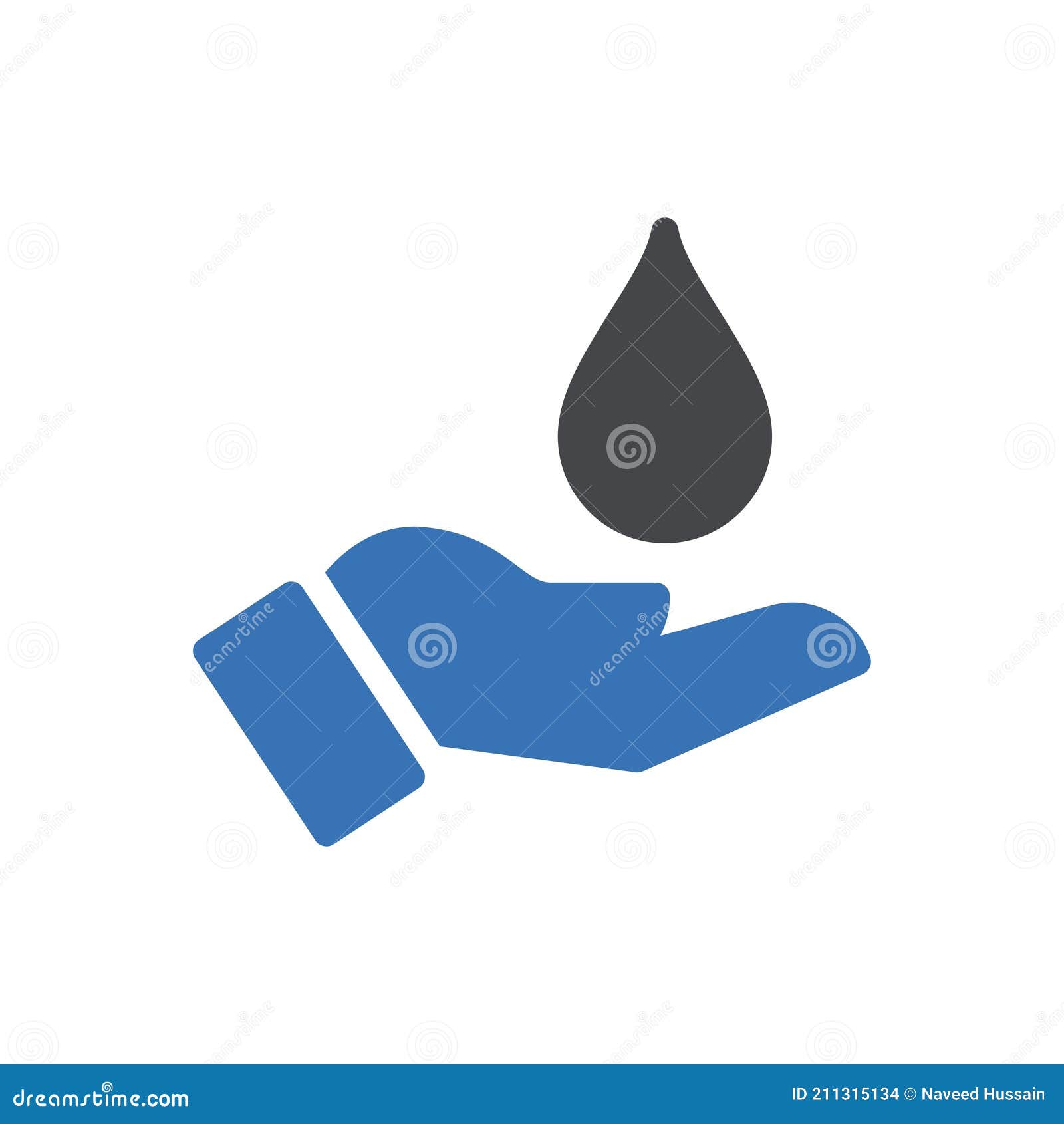 Hand drop stock vector. Illustration of energy, icon - 211315134
