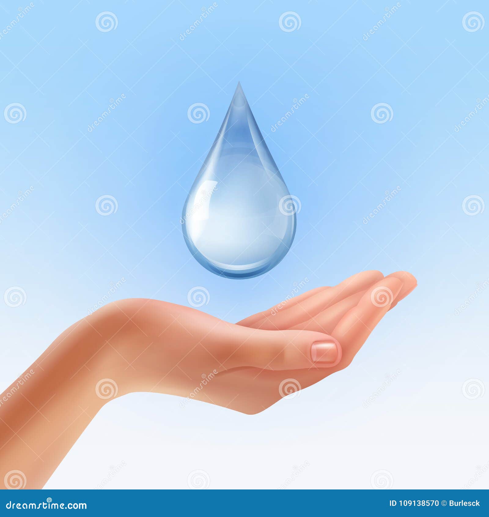 Hand and drop stock vector. Illustration of save, ecology - 109138570