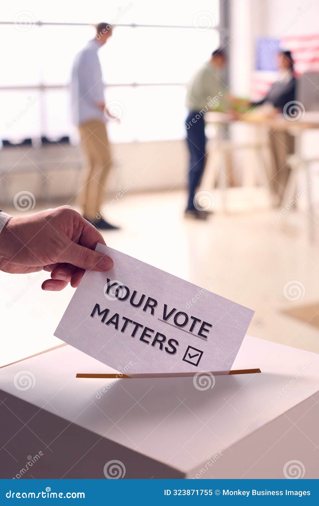Hand Dropping Ballot into Voting Box Stock Image - Image of absentee ...