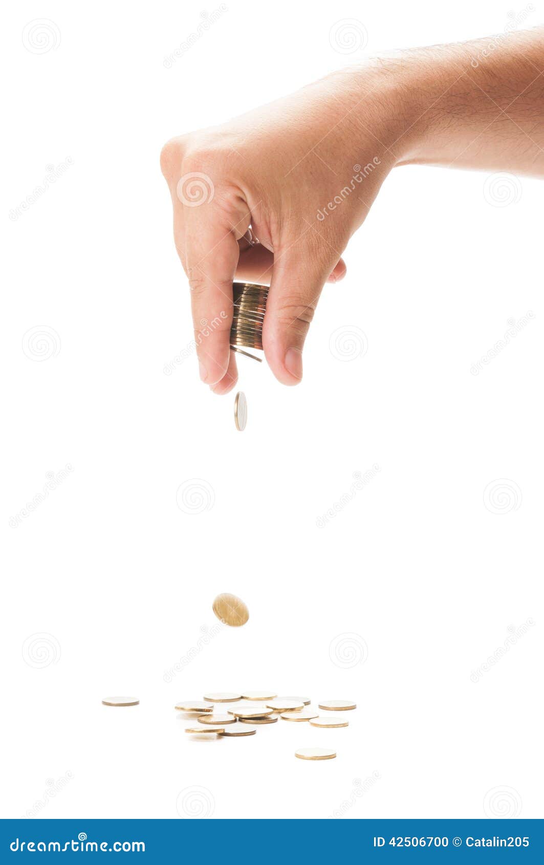 Hand Dropping a Bunch of Coins Stock Photo - Image of dropping, concept ...