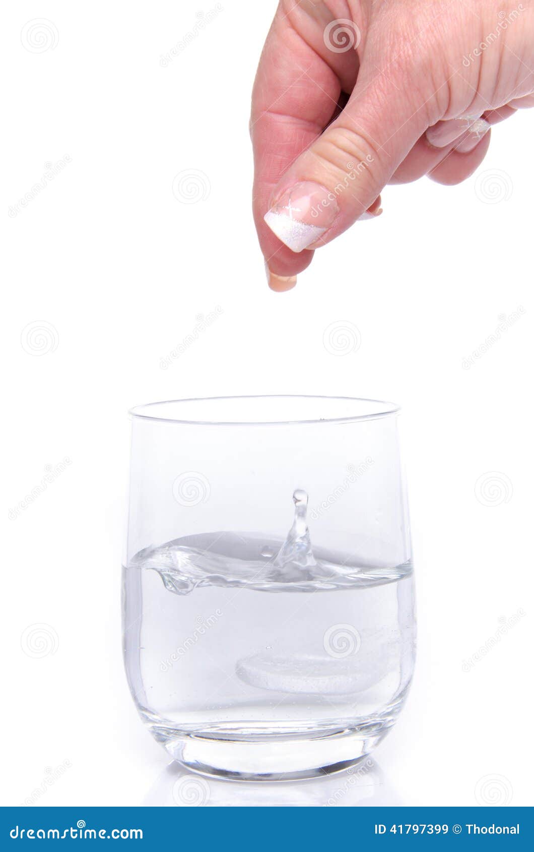Hand Dropping a Tablet in a Glass Stock Image - Image of dose, pain ...